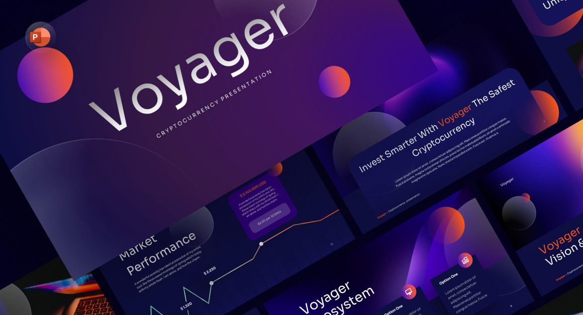 Plantilla de PowerPoint de la criptomoneda Voyager