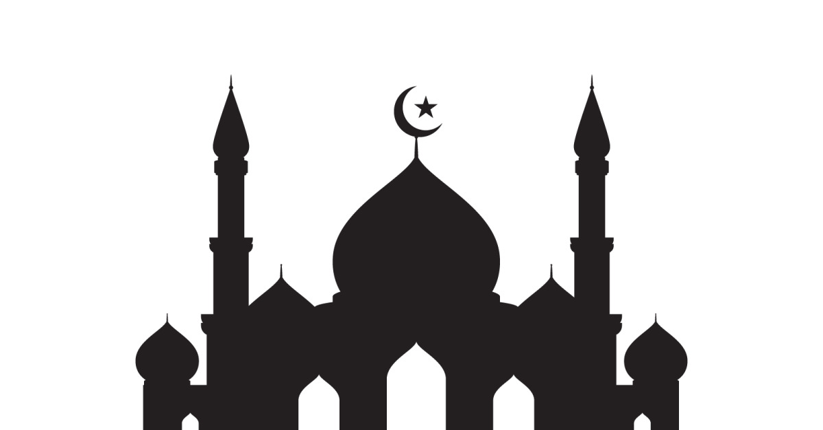 İslami Yapı Cami Logo İllüstrasyon tasarım şablonu v.22