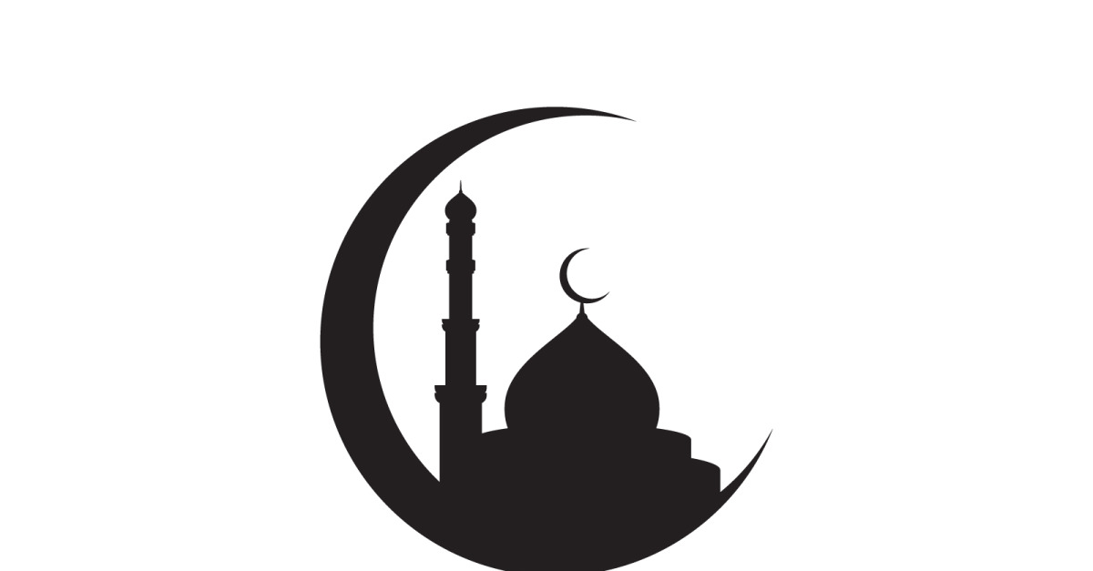 İslami Yapı Cami Logo İllüstrasyon tasarım şablonu v.39