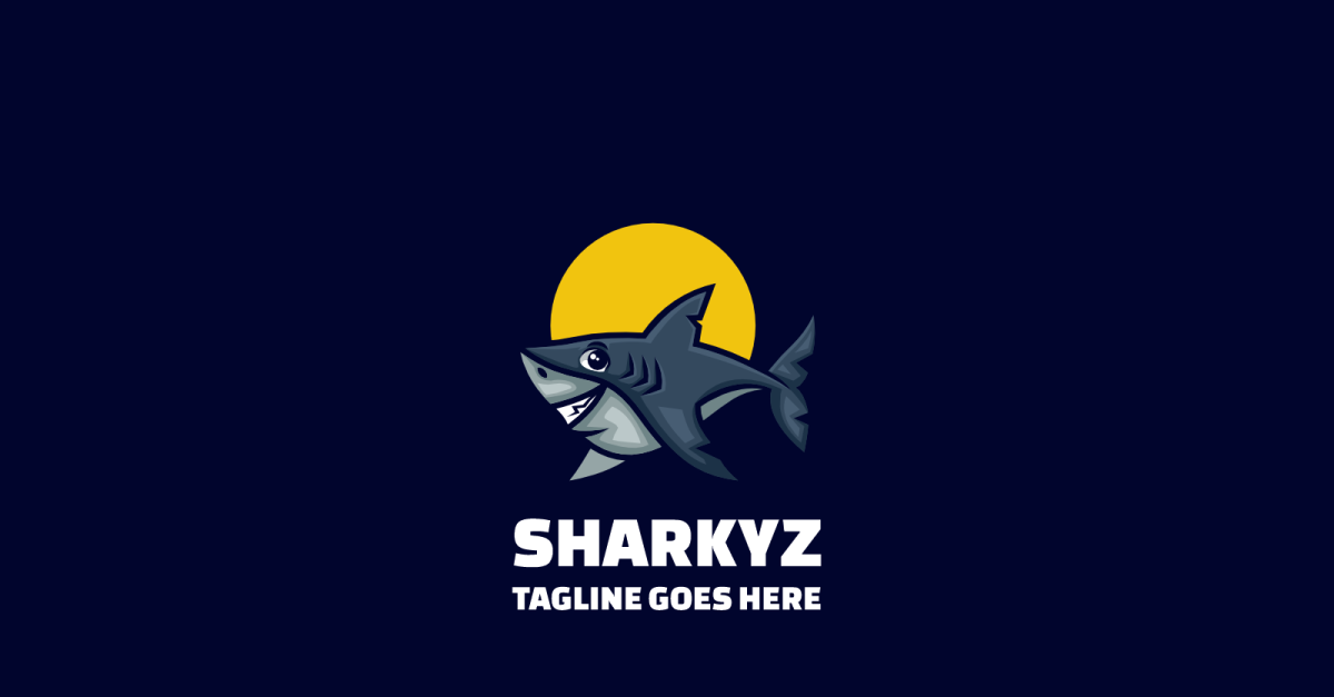 Logotipo simples do mascote Sharkyz #496440 - TemplateMonster