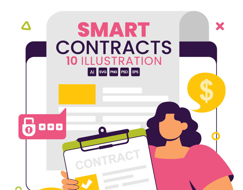 10 Digital Smart Contract Illustration - TemplateMonster