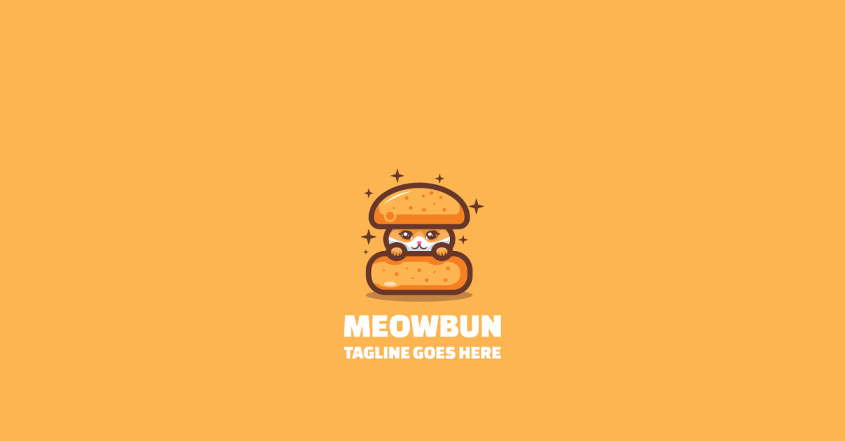 Logotipo simples do mascote Meowbun #496884 - TemplateMonster