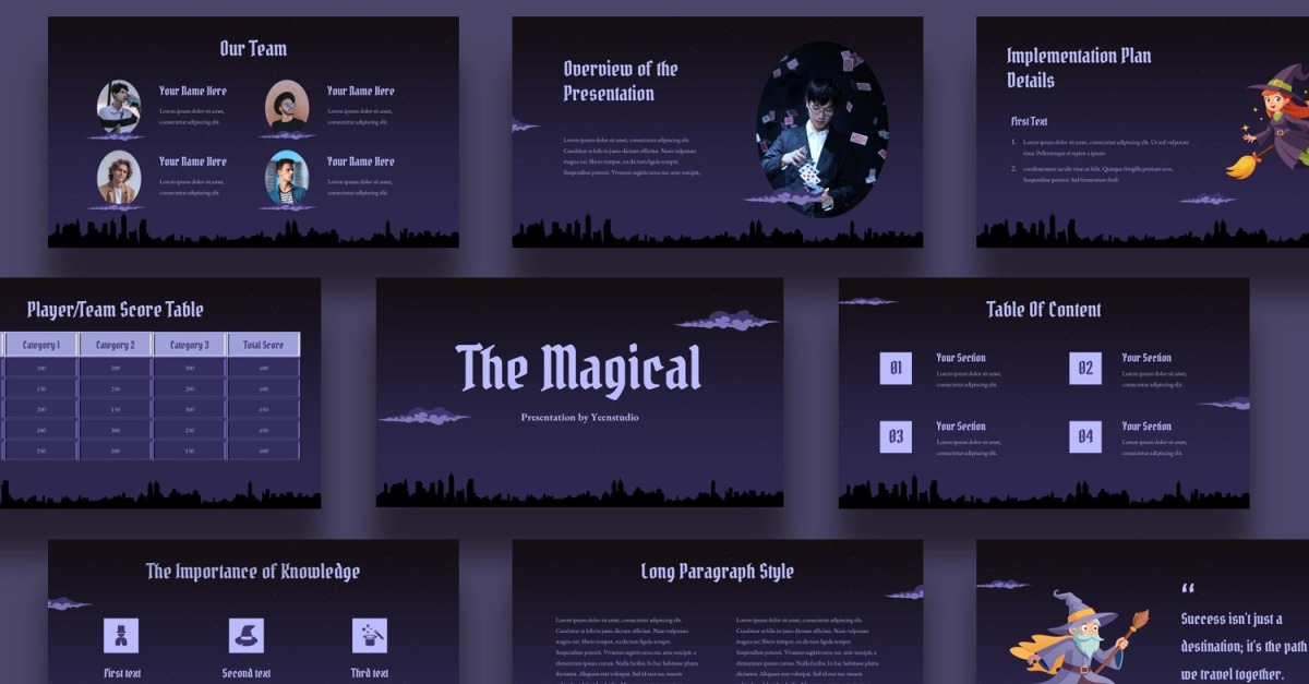 Modèle de présentation PowerPoint magique - TemplateMonster