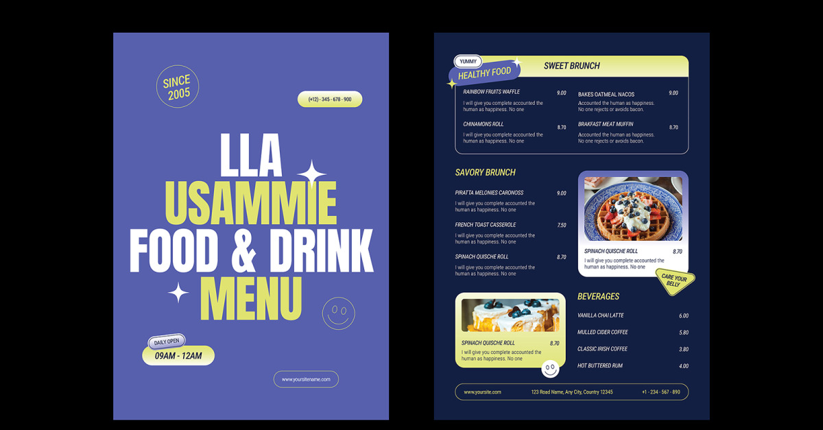 Modern Cafe Menu Template #496906 - TemplateMonster