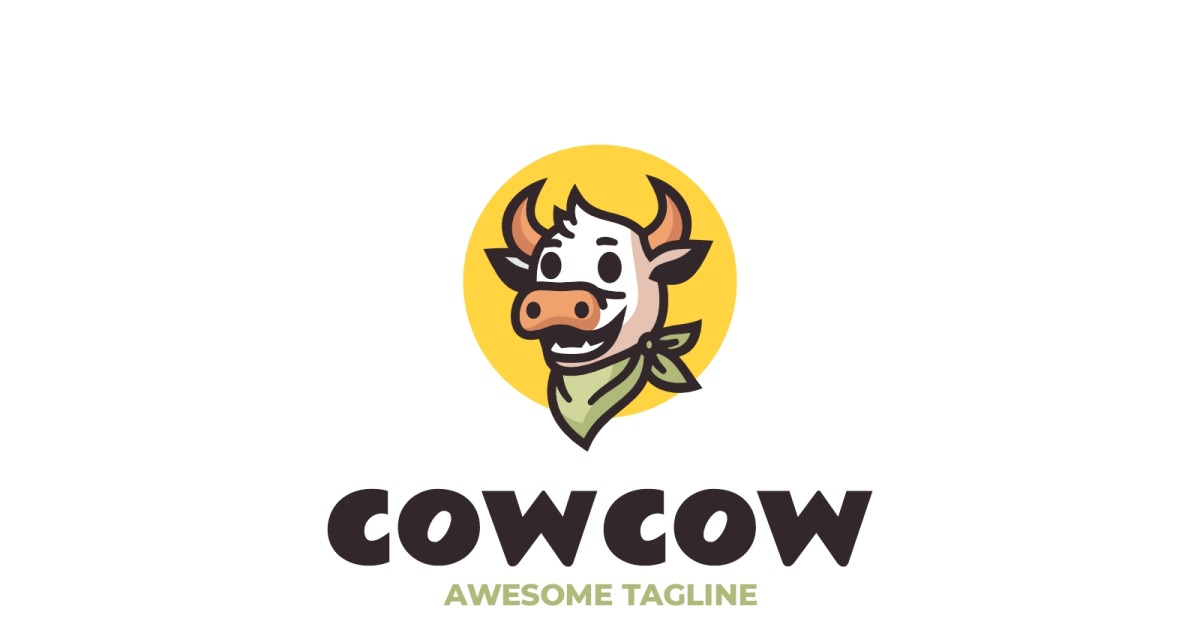 Logo de mascotte simple Cowcow 2 #497167 - TemplateMonster