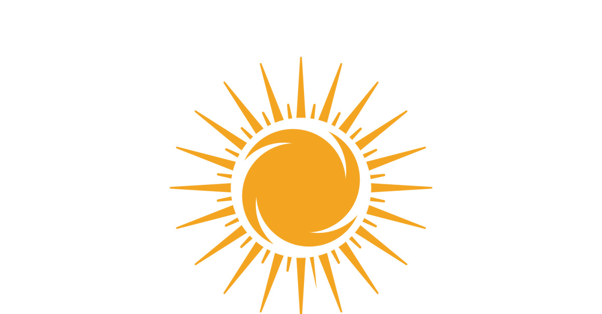 Güneş illüstrasyonu Simge Logo Şablonu tasarımı v7.2