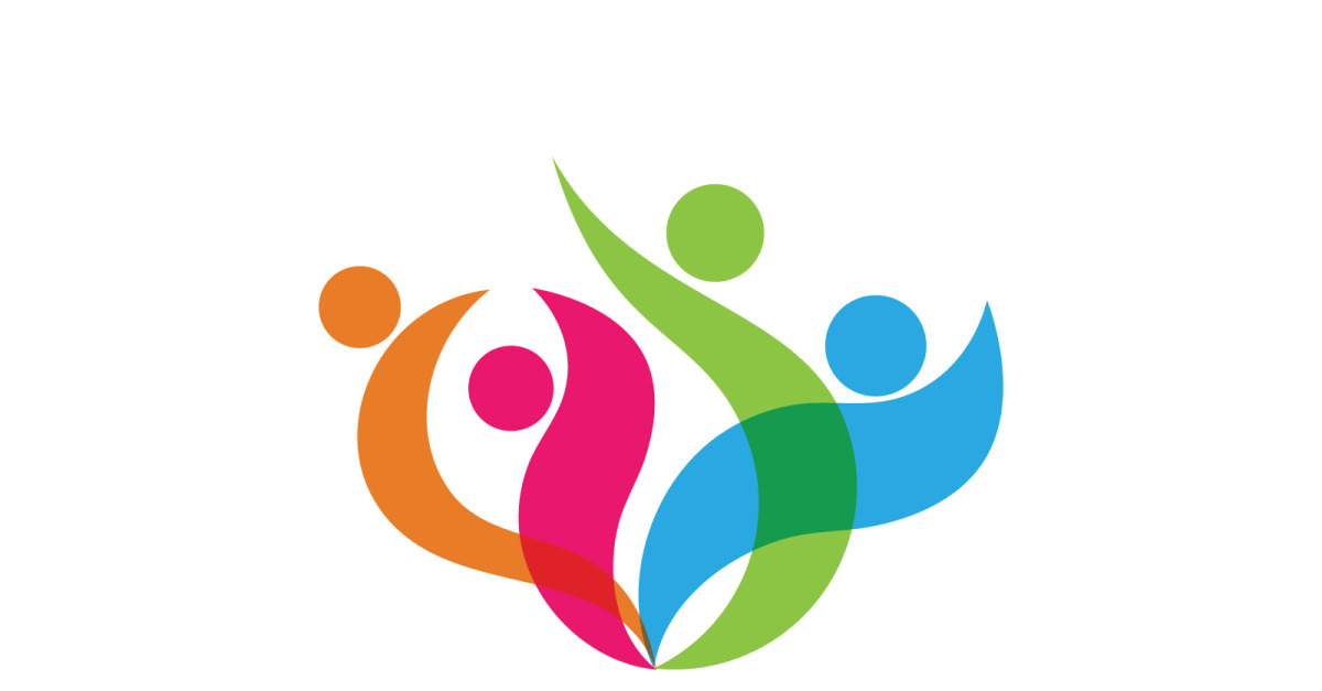 Modèle de conception de logo de communauté sociale d'entraide v.14