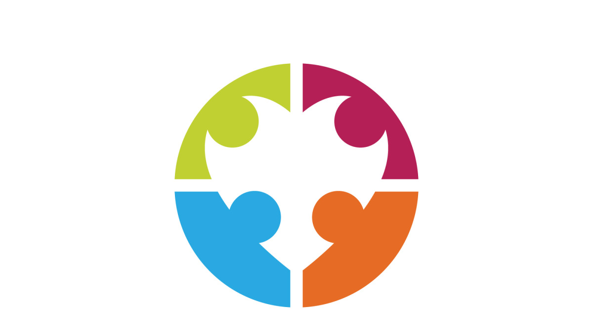 Modèle de conception de logo de communauté sociale d'entraide v.1