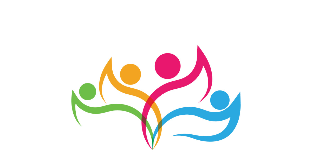 Modèle de conception de logo de communauté sociale d'entraide v.20