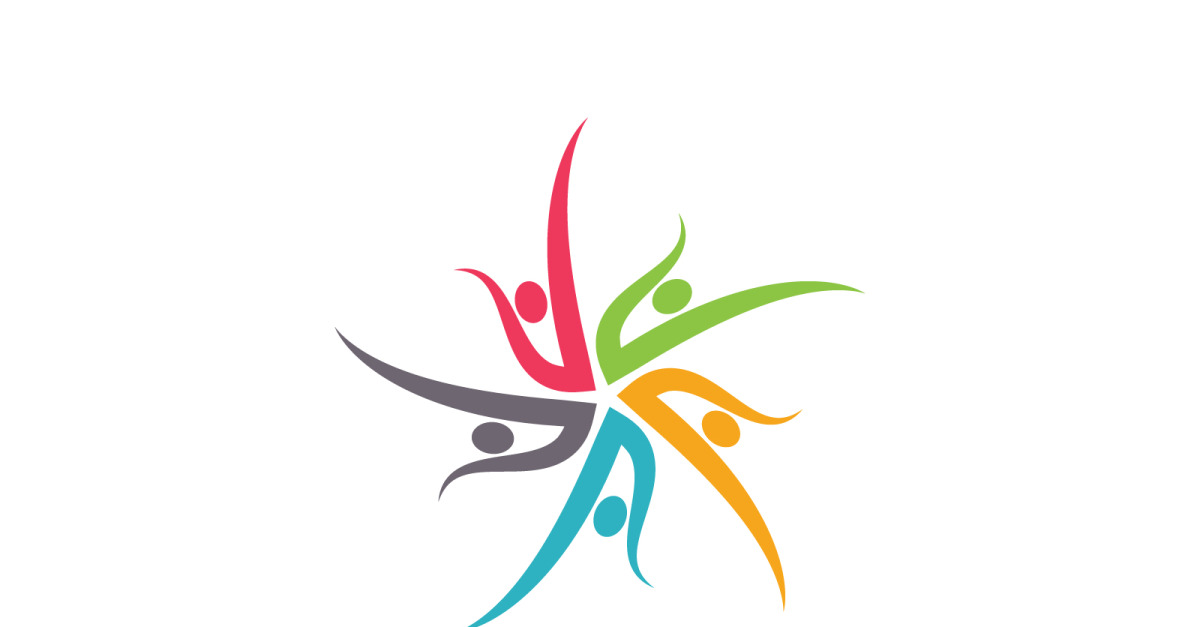 Modèle de conception de logo de communauté sociale d'entraide v.22
