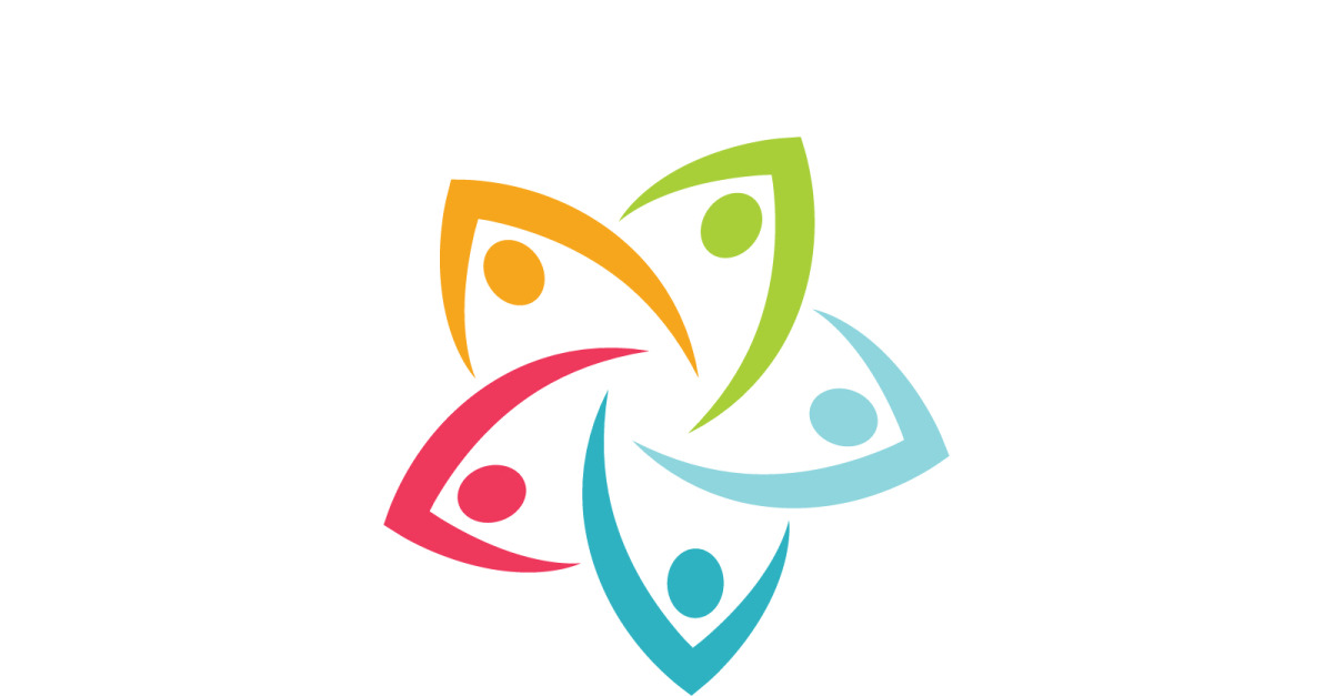 Modèle de conception de logo de communauté sociale d'entraide v.35