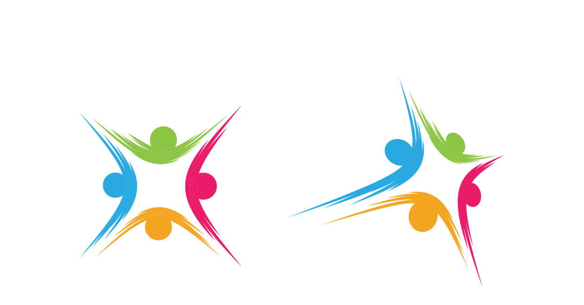 Modèle de conception de logo de communauté sociale d'entraide v.6