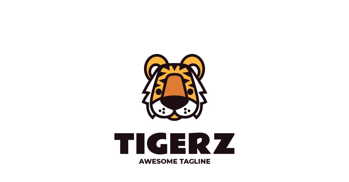 Tigerz Simple Mascot Logo 6 #498098 - TemplateMonster