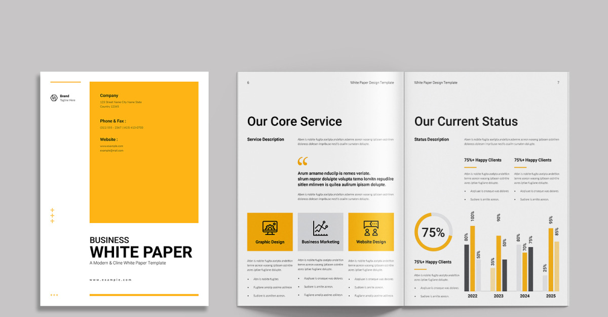 Business White Paper Brochure Template - TemplateMonster