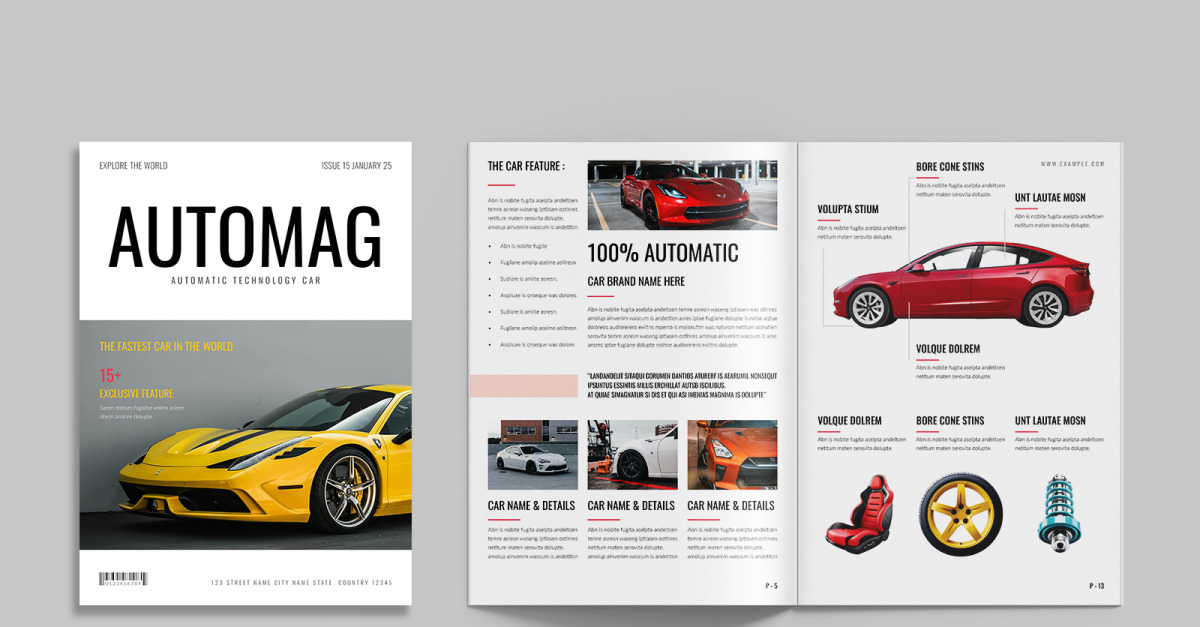 Car Magazine Design Template #498235 - TemplateMonster