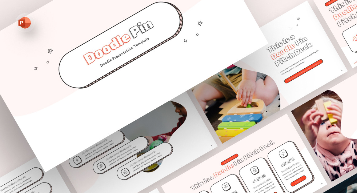 Colorful Doodle PowerPoint Template #498309 - TemplateMonster