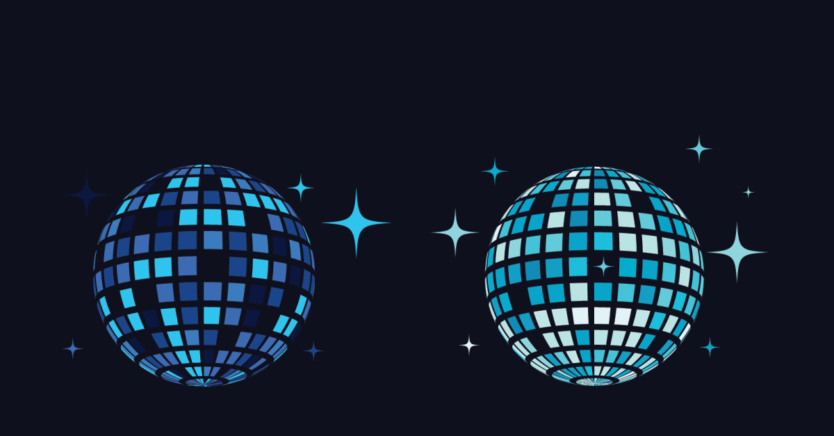 Disko topu partisi vektör simgesi illüstrasyon tasarım şablonu v.10