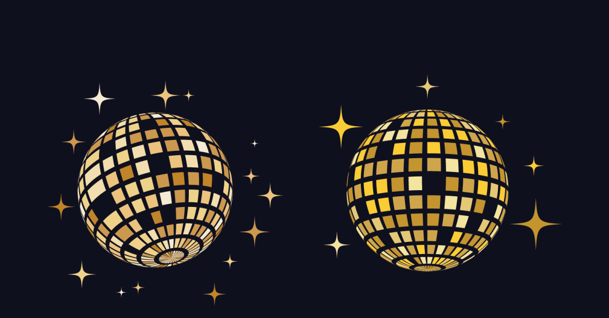 Disko topu partisi vektör simgesi illüstrasyon tasarım şablonu v.4