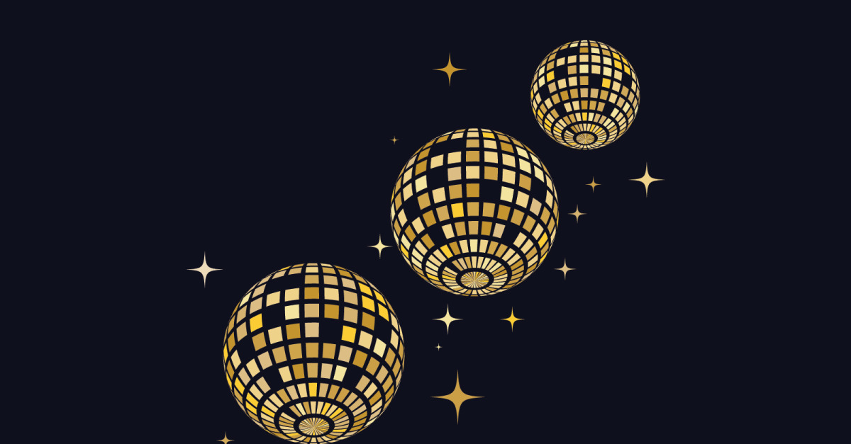 Disko topu partisi vektör simgesi illüstrasyon tasarım şablonu v.6