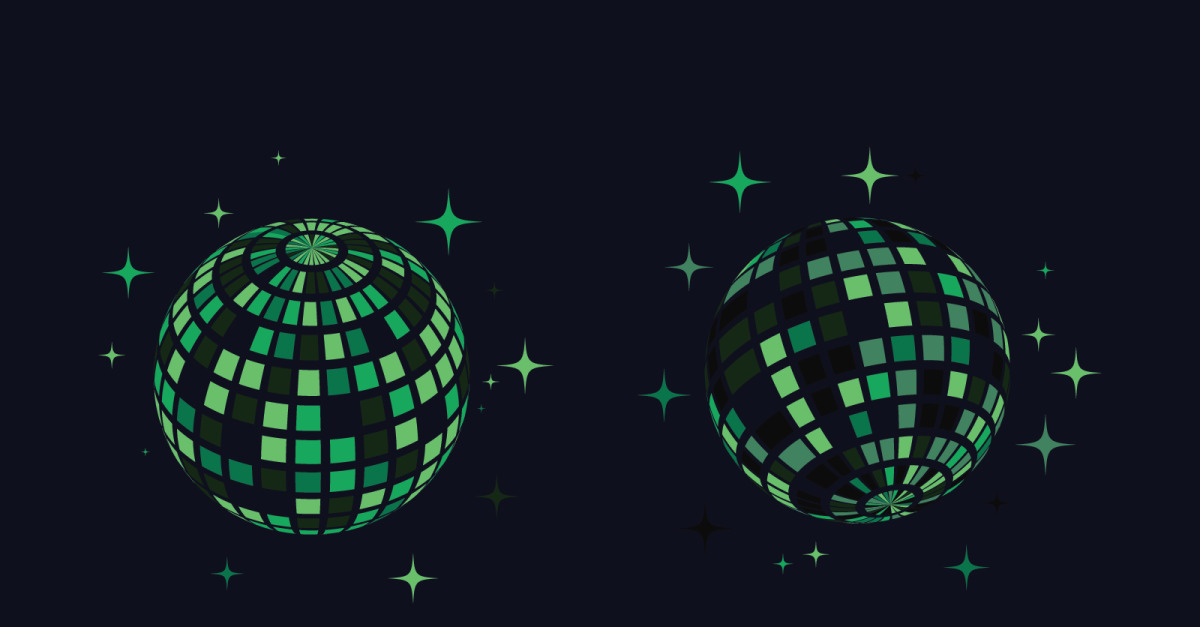 Disko topu partisi vektör simgesi illüstrasyon tasarım şablonu v.9