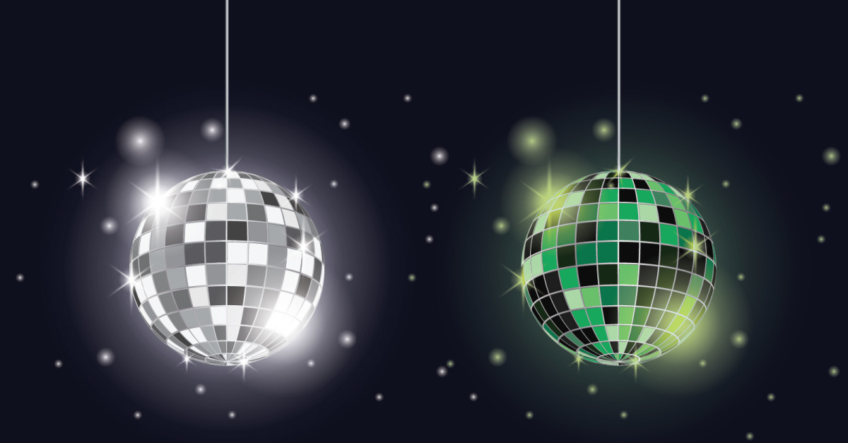 Disko topu partisi vektör simgesi illüstrasyon tasarım şablonu v.12