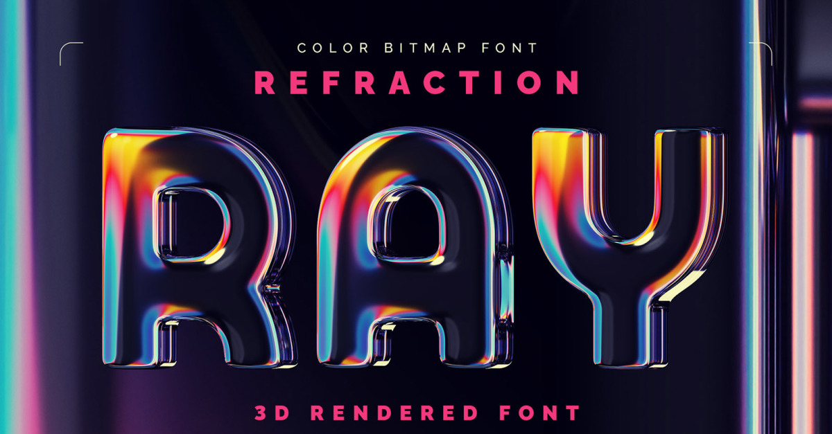 Refraction Ray - Color Bitmap Font #498724 - TemplateMonster