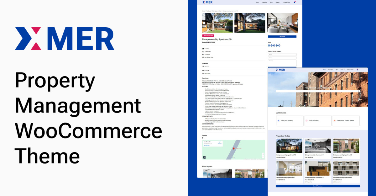 XAMER - Tema WooCommerce para gerenciamento de propriedades