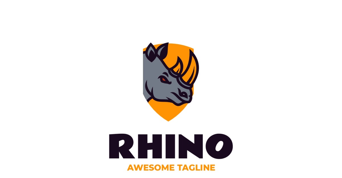 Rhino Simple Mascot Logo 3 #498968 - TemplateMonster