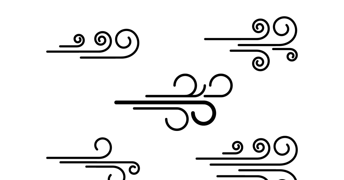 Symbole d'illustration du vent vecteur Logo illustration v.2