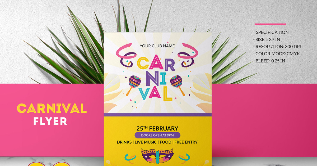 Fun Carnival Party Invitation Flyer – Customizable & Vibrant Design