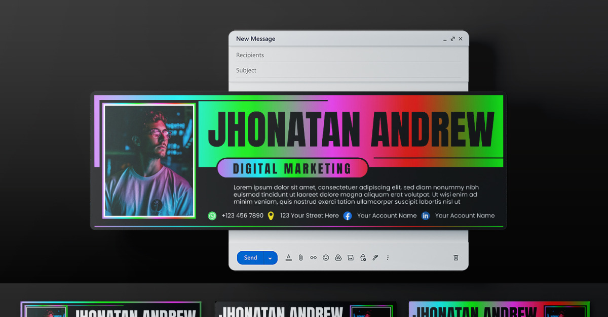 Gradyan E-posta Başlığı Şablonu 682 #500075 - TemplateMonster