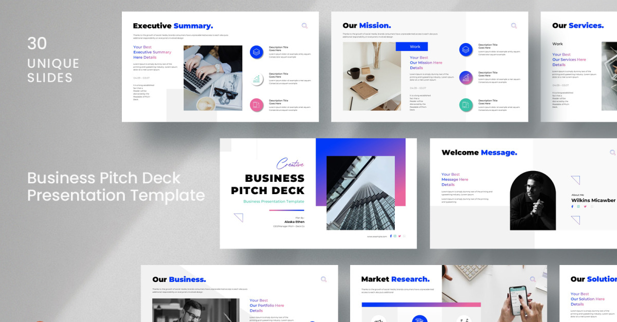 İş Pitch Deck Sunum Şablonu_ #500565 - TemplateMonster