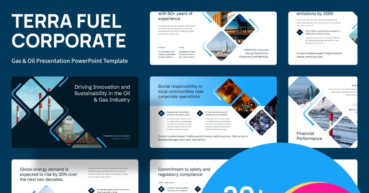 Modèle de présentation PowerPoint sur le gaz et le pétrole de TERRA FUEL