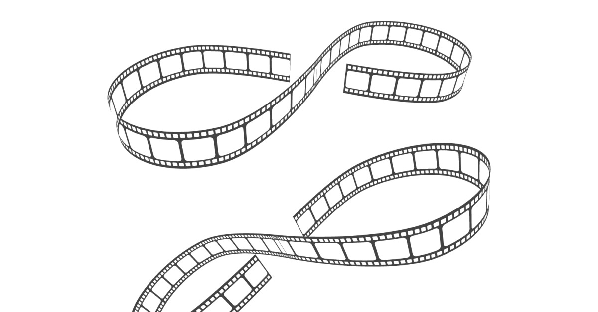 Icône de cinéma vidéo pellicule Logo design illustration v.16