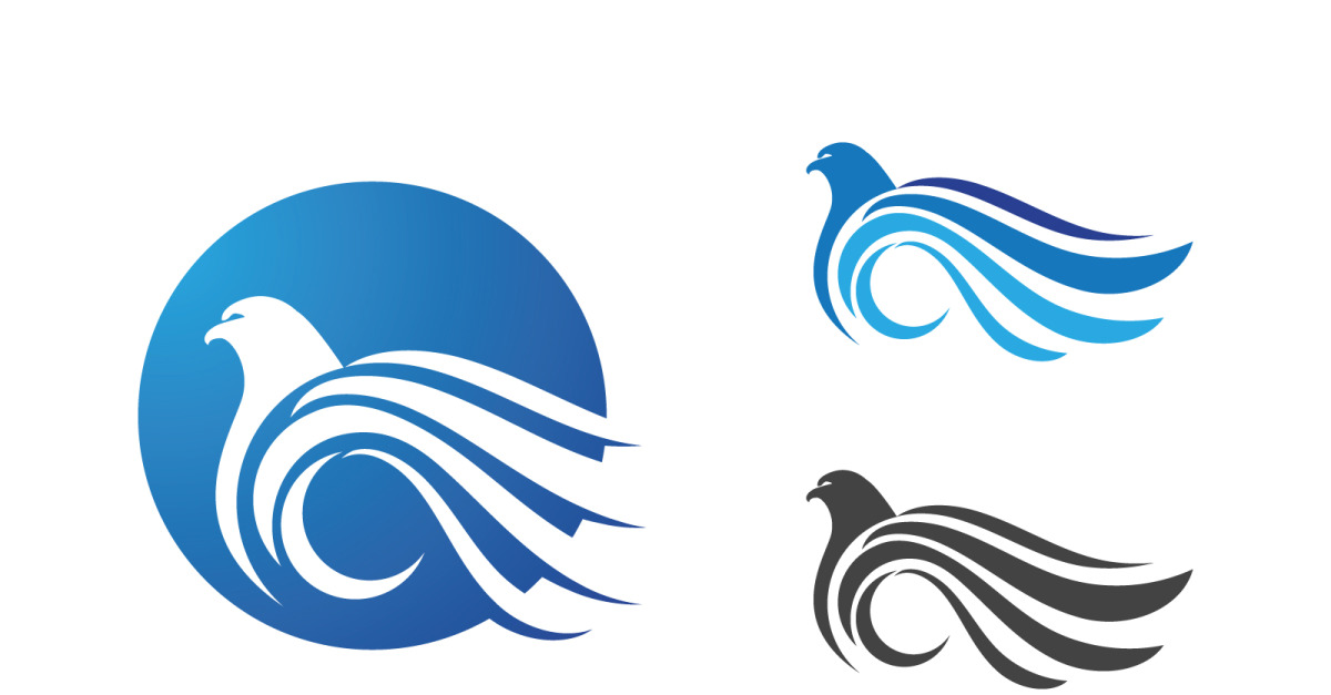 Falcon hawk wing icon Template logo illustration design v.4