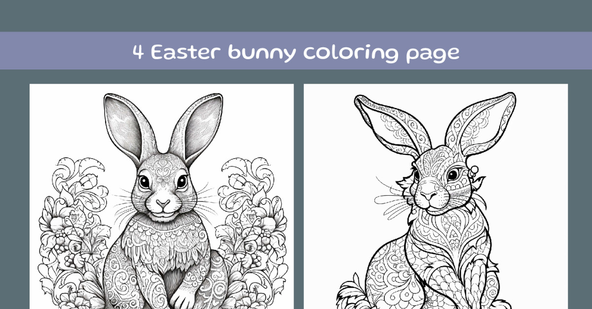 Easter bunny coloring page #501280 - TemplateMonster