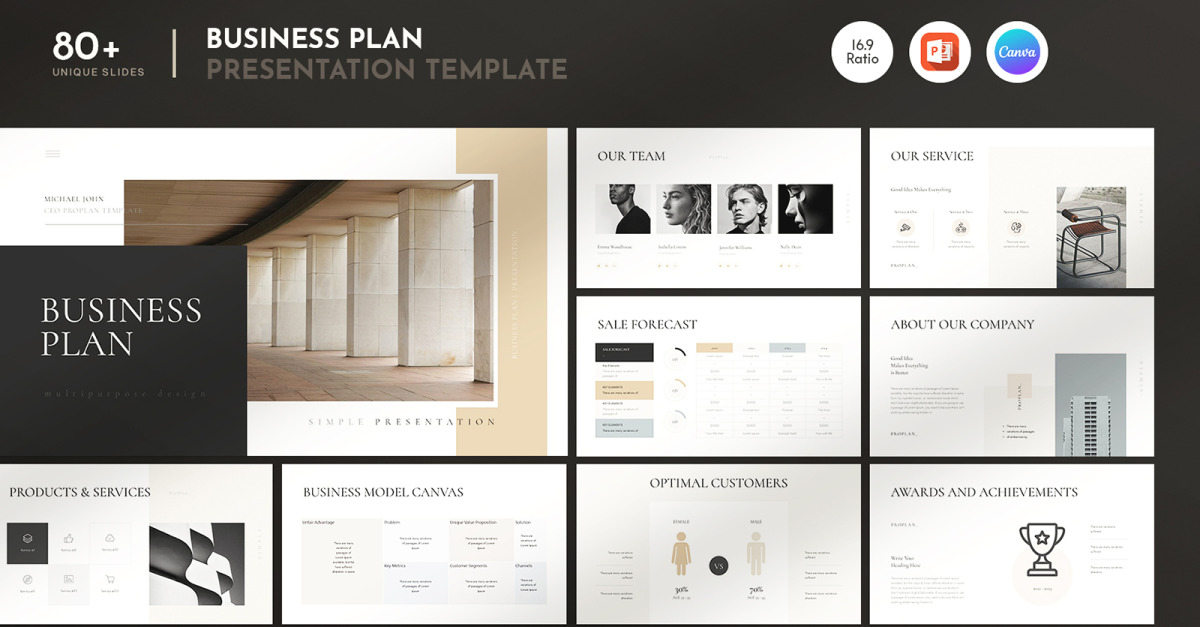 Minimal Business Plan Presentation Template Design