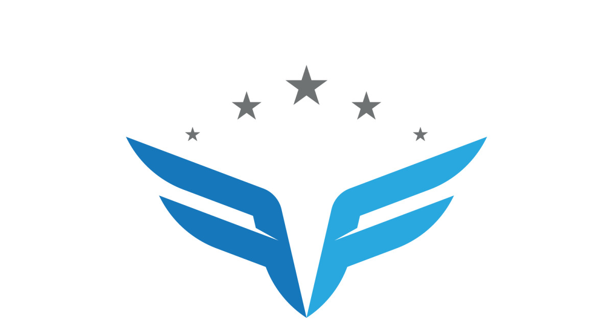 F Harfi Falcon Wing Konsepti ikon logo illüstrasyon tasarımı v.1