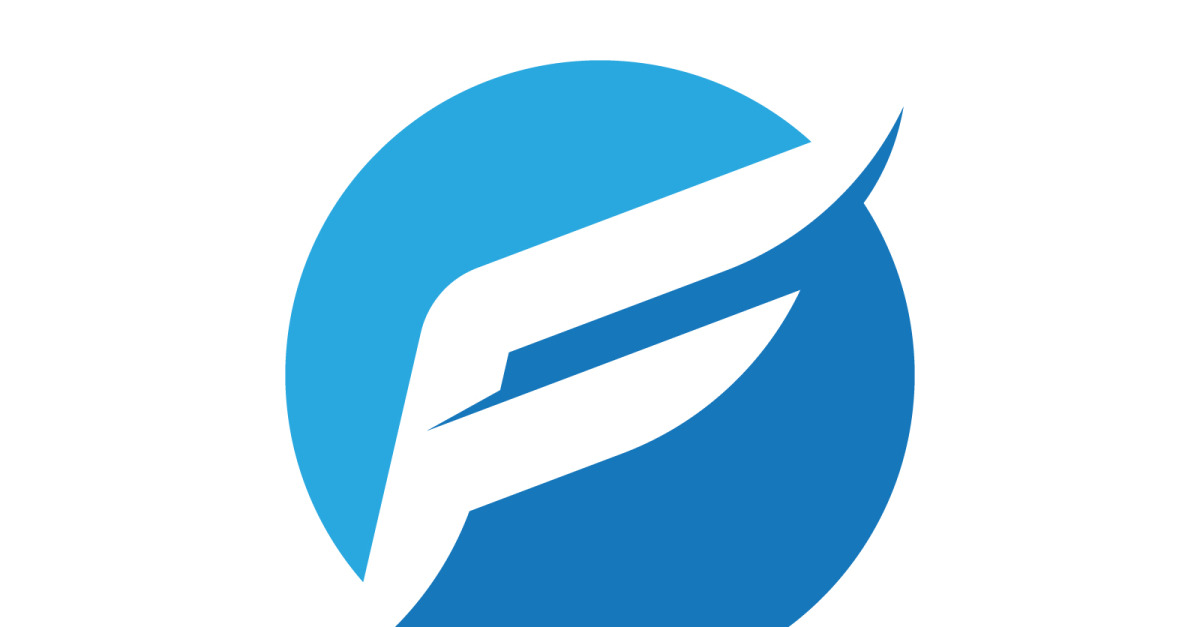 F Harfi Falcon Wing Konsepti ikon logo illüstrasyon tasarımı v.4