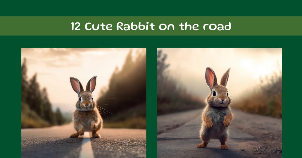 Cute Rabbit on the road AI image #501682 - TemplateMonster