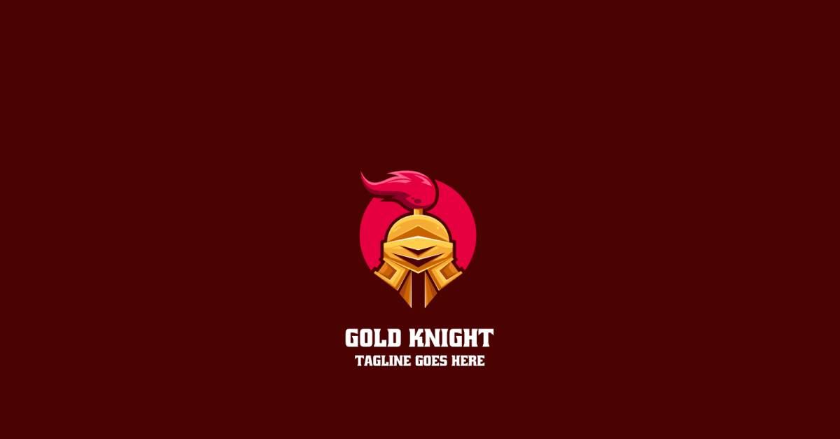 Gold Knight Simple Mascot Logo #501603 - TemplateMonster