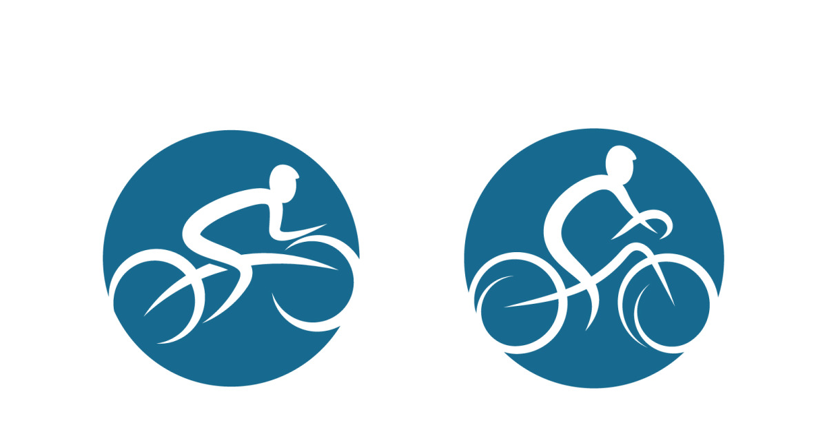Bike sport icon logo vector illustration design template v.4