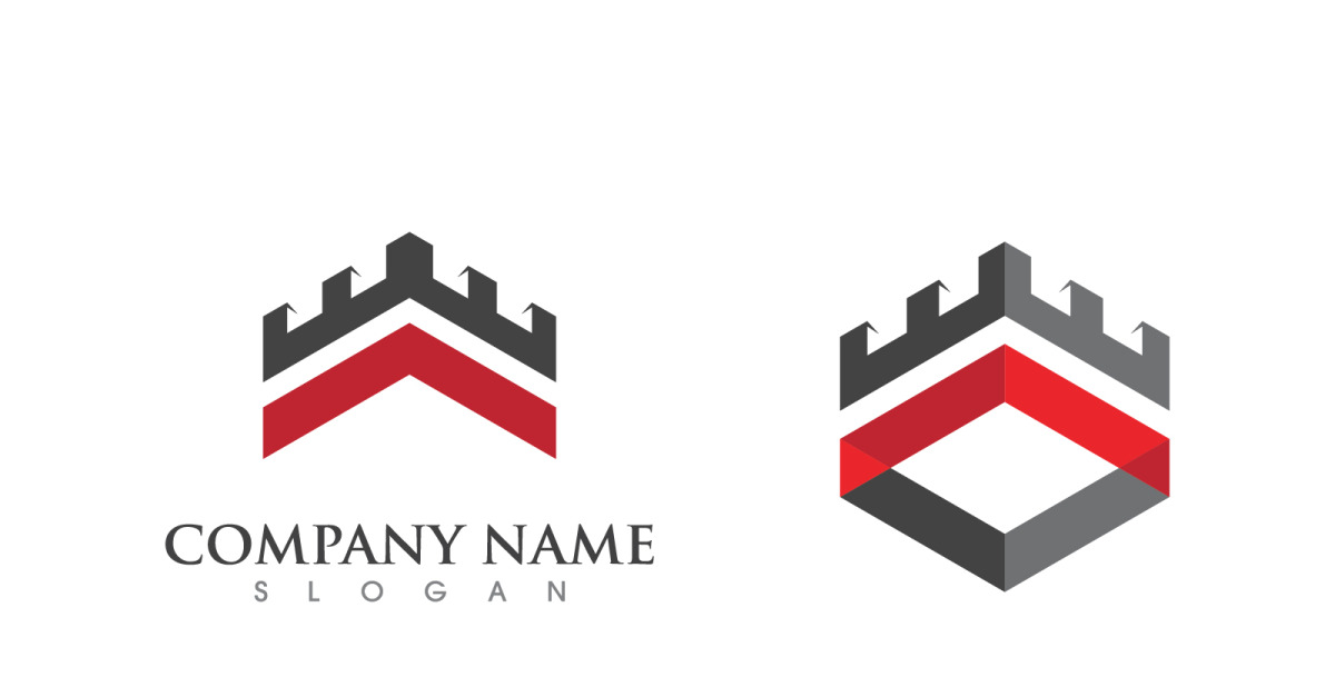 Simple Castle building Logo illustration design v.1