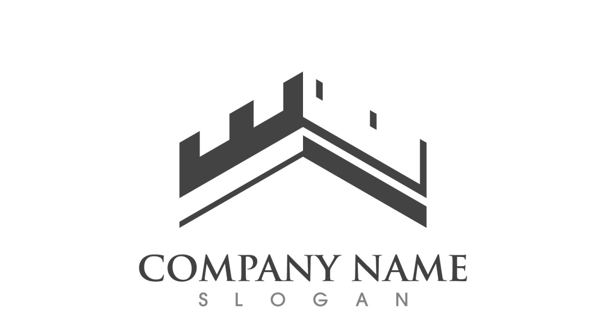 Simple Castle building Logo illustration design v.2