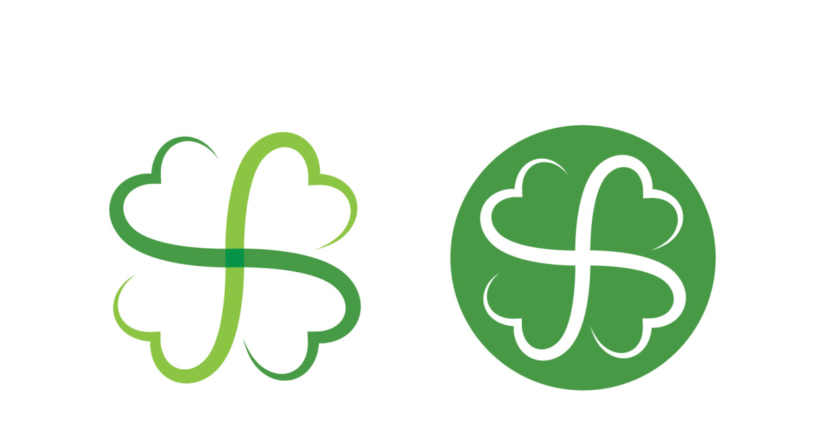 Ilustración del icono de la hoja de trébol Diseño de plantilla de ...