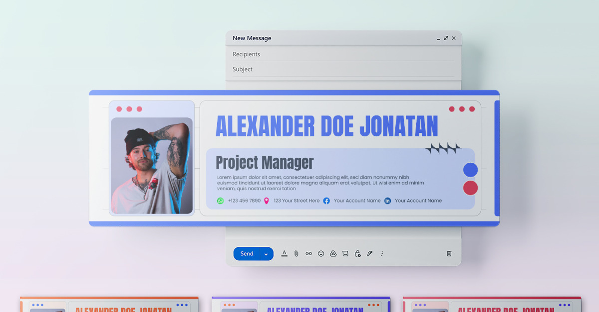 Modello di intestazione e-mail moderno 385 - TemplateMonster