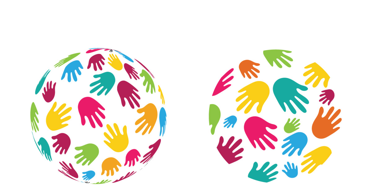 Hand concept together Logo design template v.9