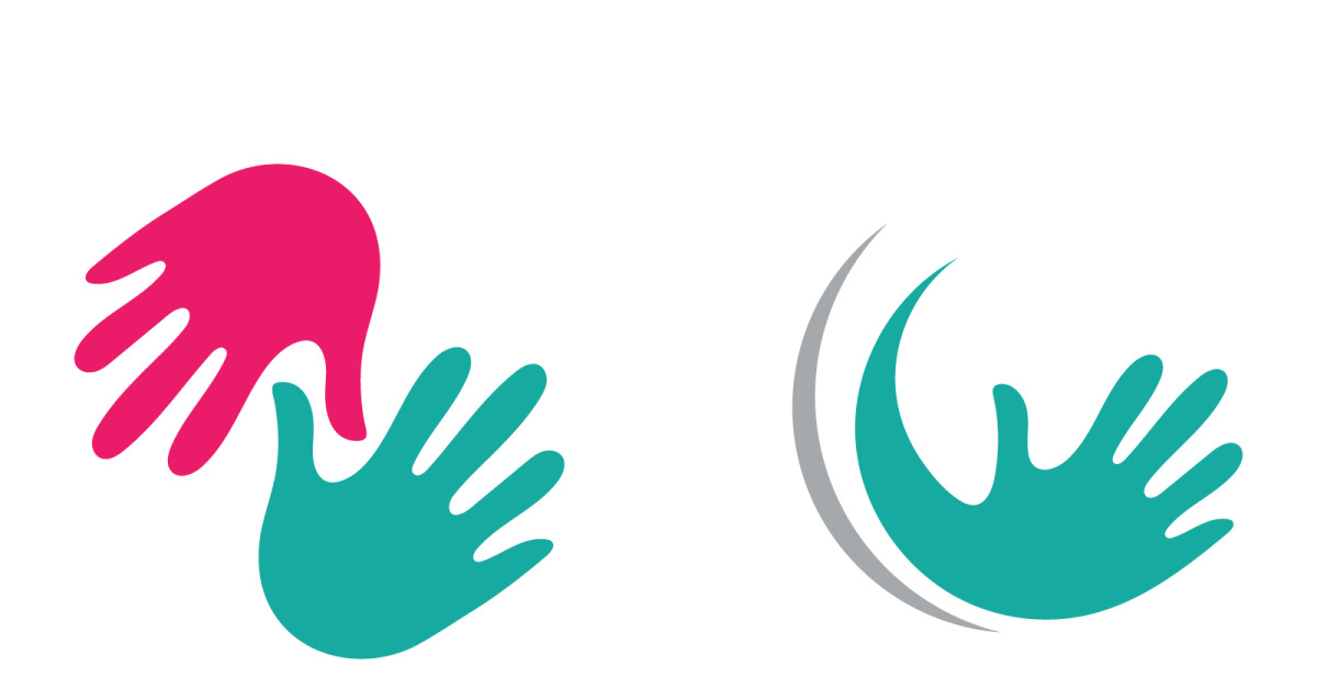 Hand concept together Logo design template v.12