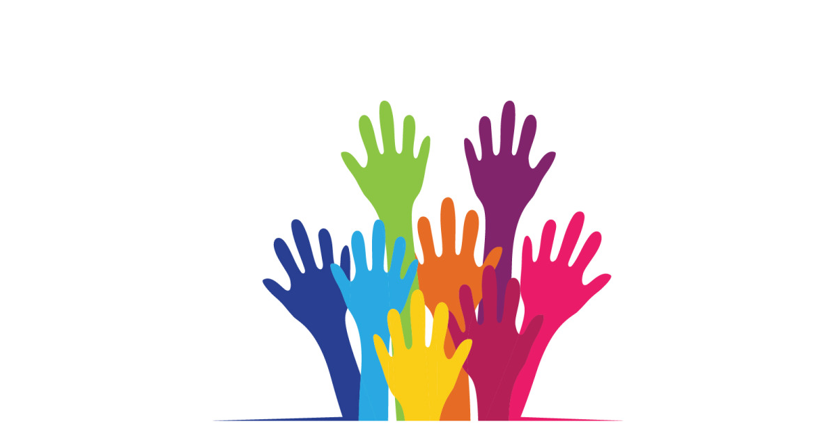 Hand concept together Logo design template v.16