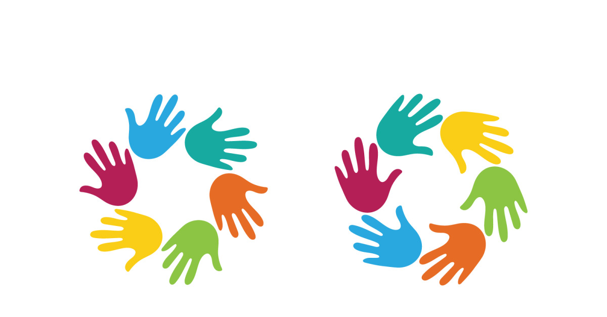 Hand concept together Logo design template v.20